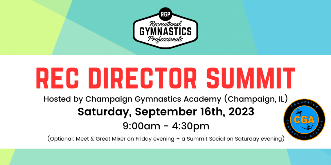 Rec Director Summit – Sept 16, 2023 – Hosted by CGA in Champaign ...